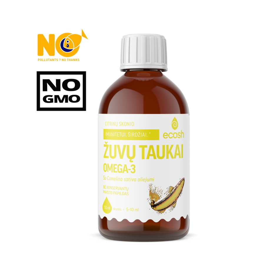 ECOSH omega-3 su Camelina sativa aliejumi švelnaus citrinų skonio 150m ...